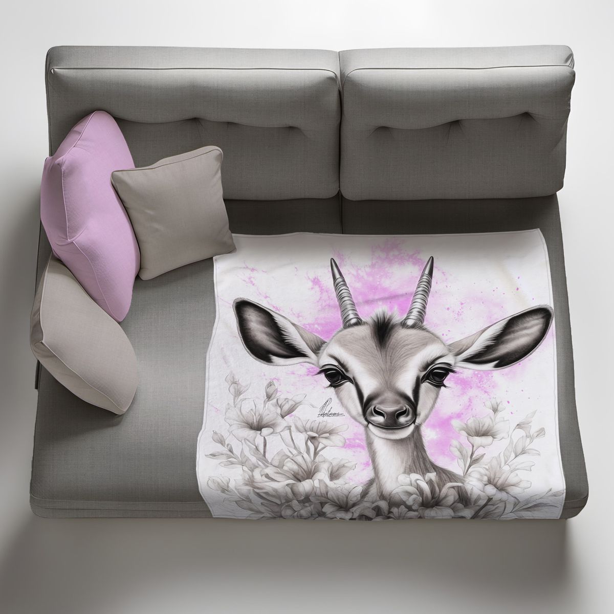 Pink Baby Springbok Light Weight Fleece Blanket By Nathan Pieterse ...