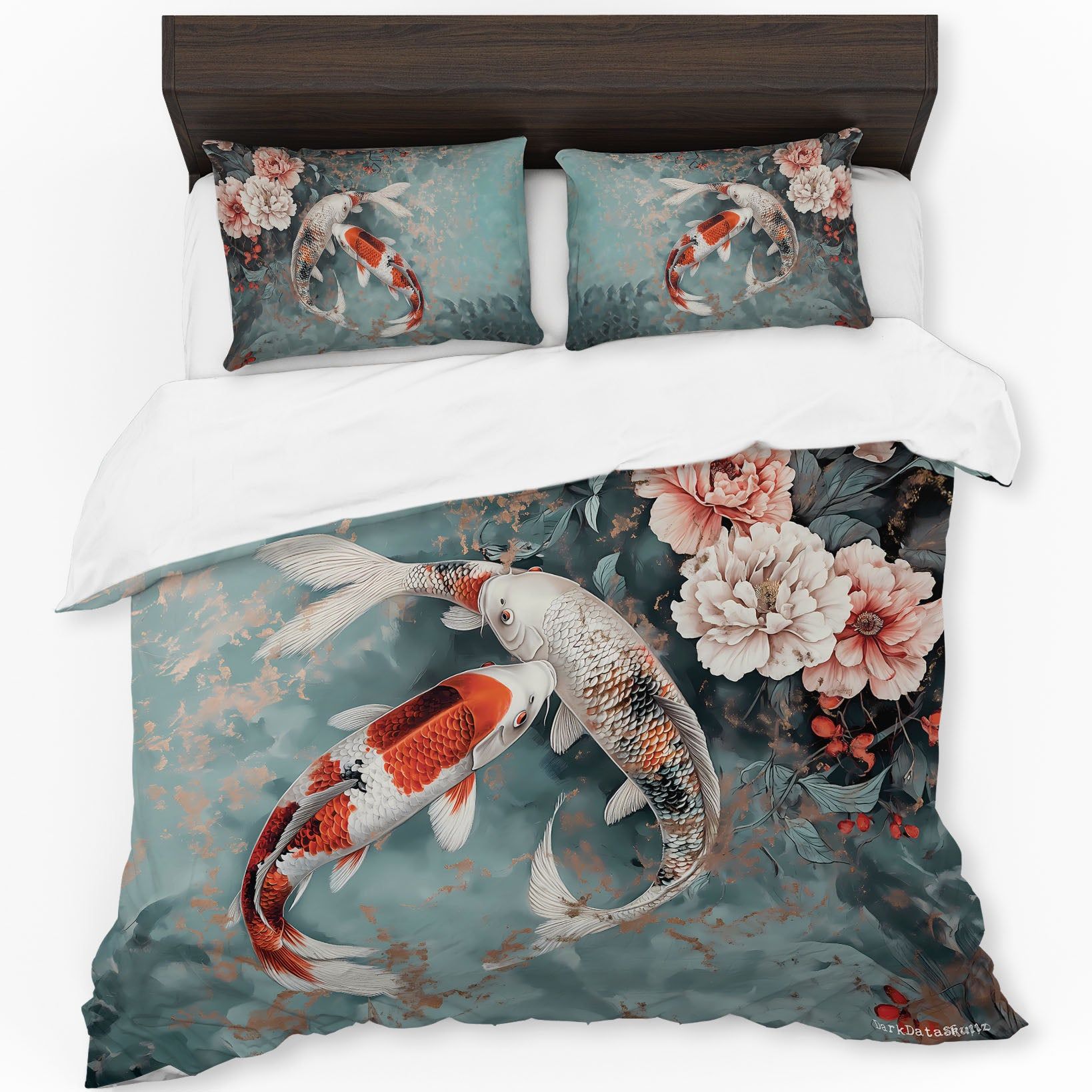 Koi Fish in Flower Pond by Wikus Schalkwyk Duvet Cover Set King | LEROY ...