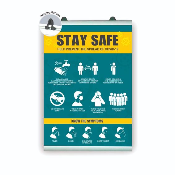 Covid-19 - Hanging Batten A2 - Covid19 - Social Distancing Poster ...