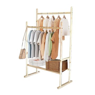 Woodly Modern Wooden Double Pole Clothing Rack | LEROY MERLIN South Africa