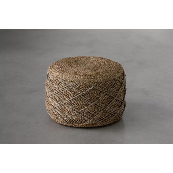 Ramis Handmade Ottoman Handwoven Jute Rustic Accent Stool | Leroy ...