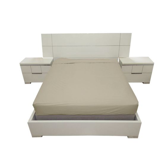 Rey's Fine Linen - Hotel Collection - Flat Sheet - White Pepper - Three ...