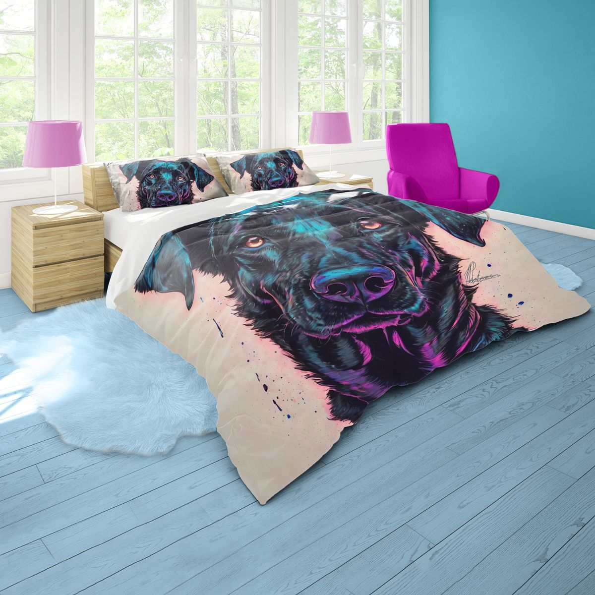 Galaxy Dog By Nathan Pieterse Duvet Cover Set Queen | LEROY MERLIN South Africa
