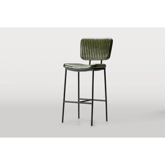 Norris Leather Tall Bar Stool Vintage Green Full-Grain Leather ...