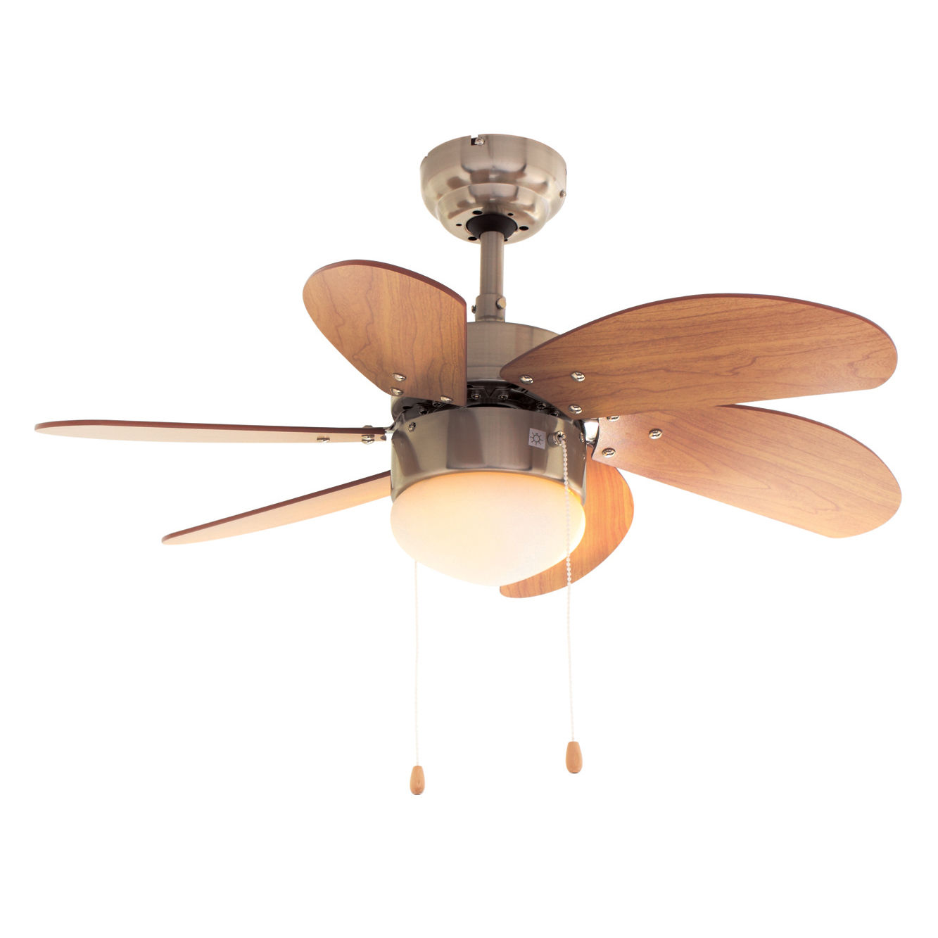 Turbo Swirl - Ceiling Fan - 6 Blades - Natural Wood | Leroy Merlin ...