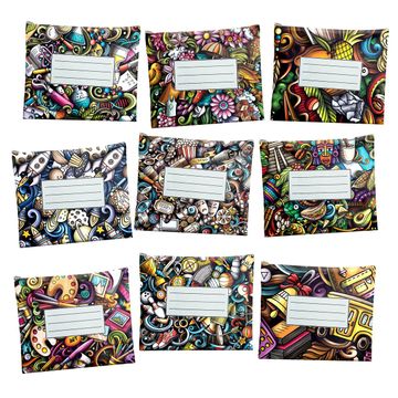 Subject-Savvy 9-Pack Book Bags - Colourful Doodle | LEROY MERLIN South ...