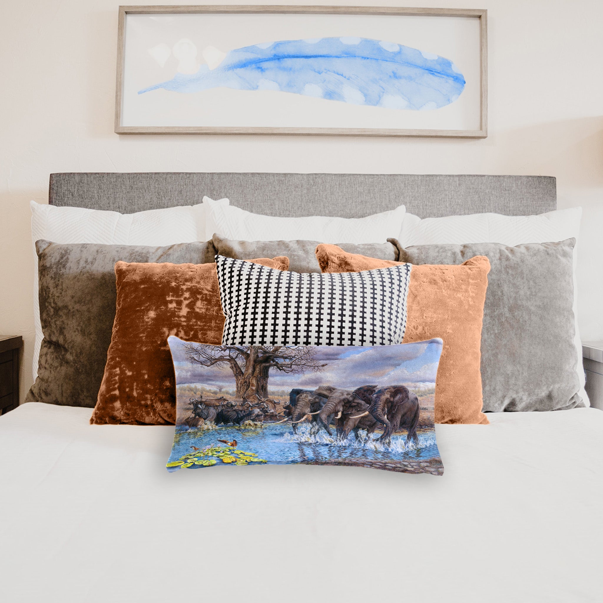 Watering Hole By Delene Lambert Oblong Luxury Scatter | LEROY MERLIN ...