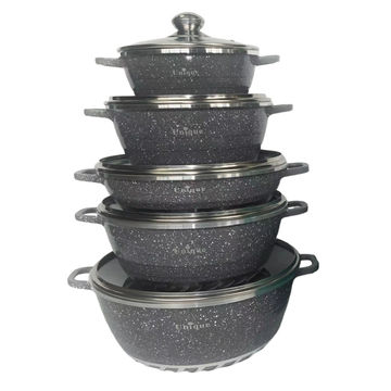 Unique - 10 Piece Non stick Pot Set - Grey | LEROY MERLIN South Africa