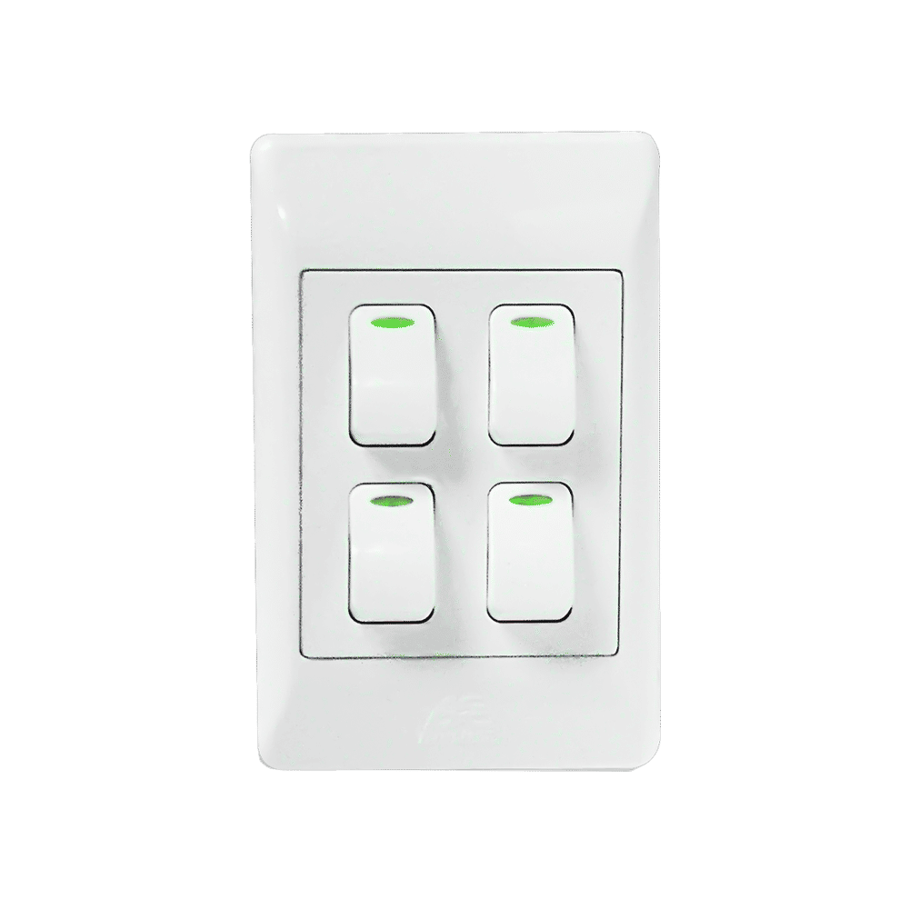 4-LEVER 1-WAY SWITCH 2x4 C/W WHITE COVER PLATE | Leroy Merlin South Africa