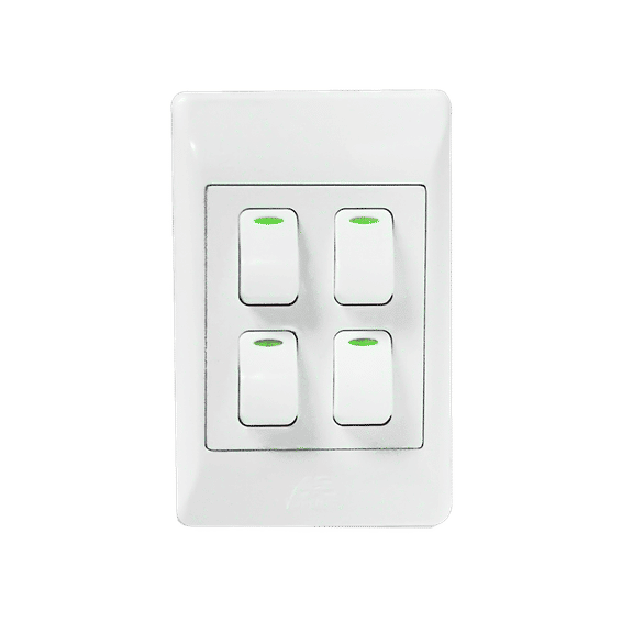 4-LEVER 1-WAY SWITCH 2x4 C/W WHITE COVER PLATE | Leroy Merlin South Africa