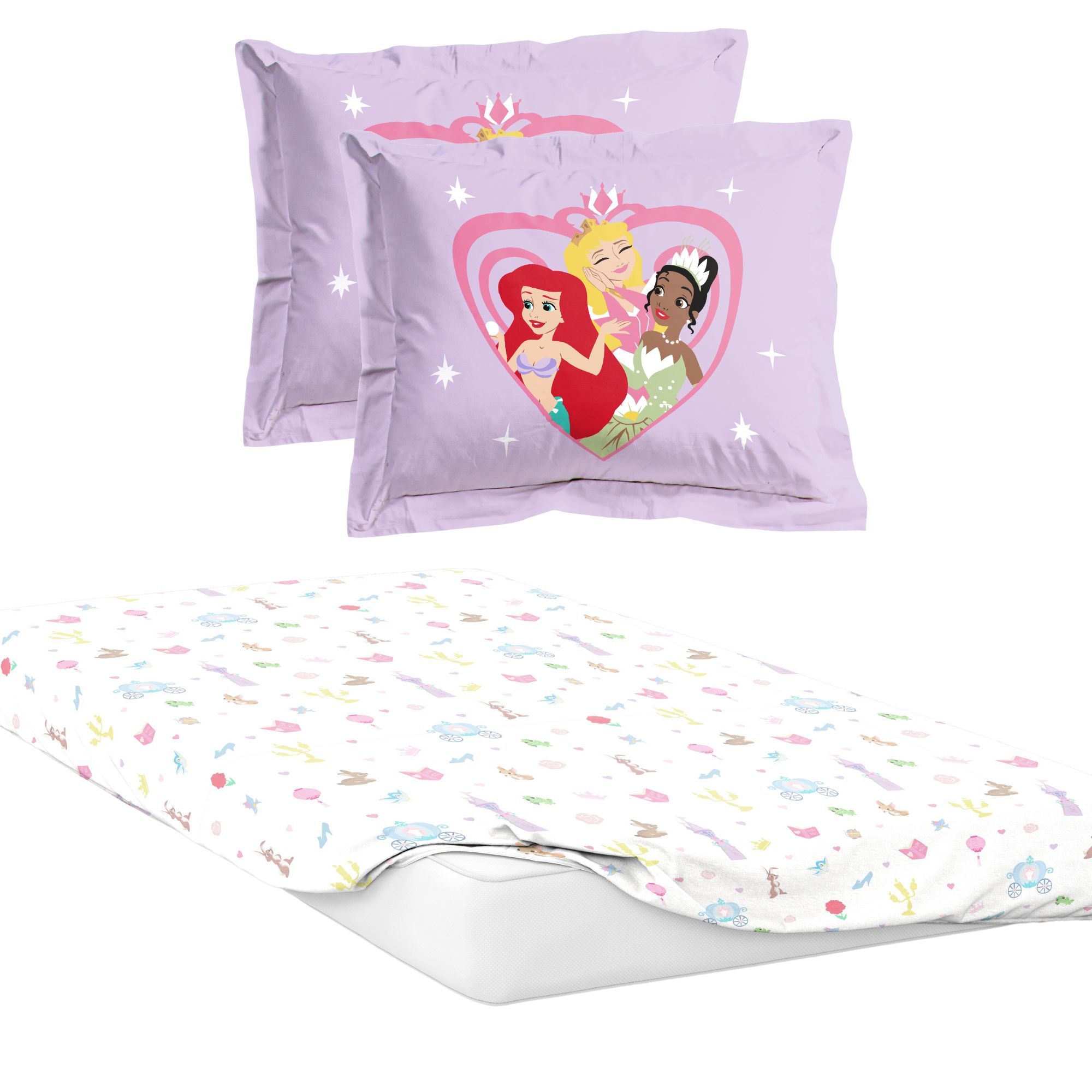 Princess - Heart of Gold 4 Piece Oxford Pillowcases & Fitted Sheets ...