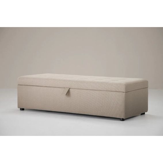 ALORA STORAGE OTTOMAN SERENITY SAND TUFTED FABRIC STORAGE BENCH | Leroy ...