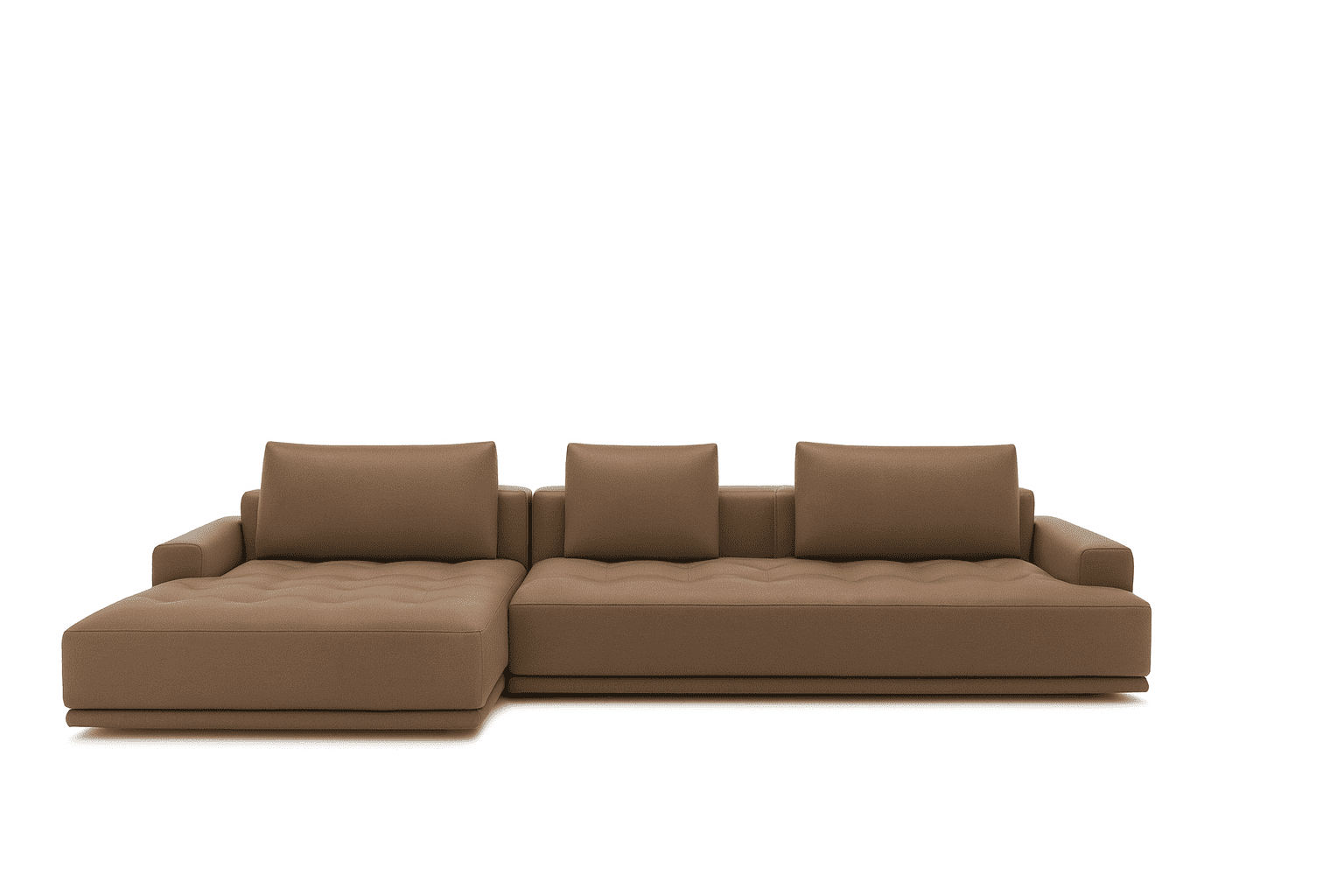 Teddy-George - Zarco Sofa in Tan dark beige/brown - leather feel sued ...
