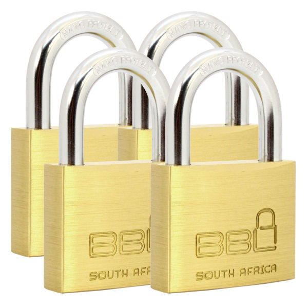PADLOCK BBL 50MM BRASS KEYED ALIKE QUAD PACK | LEROY MERLIN South Africa