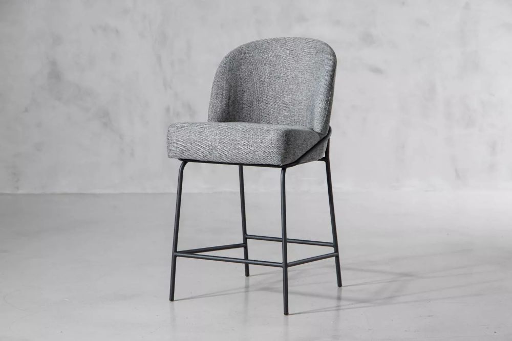Curva Counter Bar Chair Upholstered Polyester Seat & Powder-Coated ...