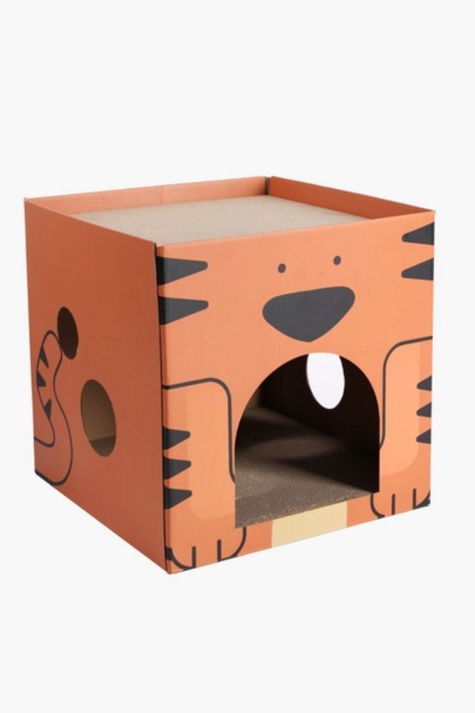CAT SQUARE TIGER HOUSE BOX Secure, Stylish & Ideal for Everyday Cat ...