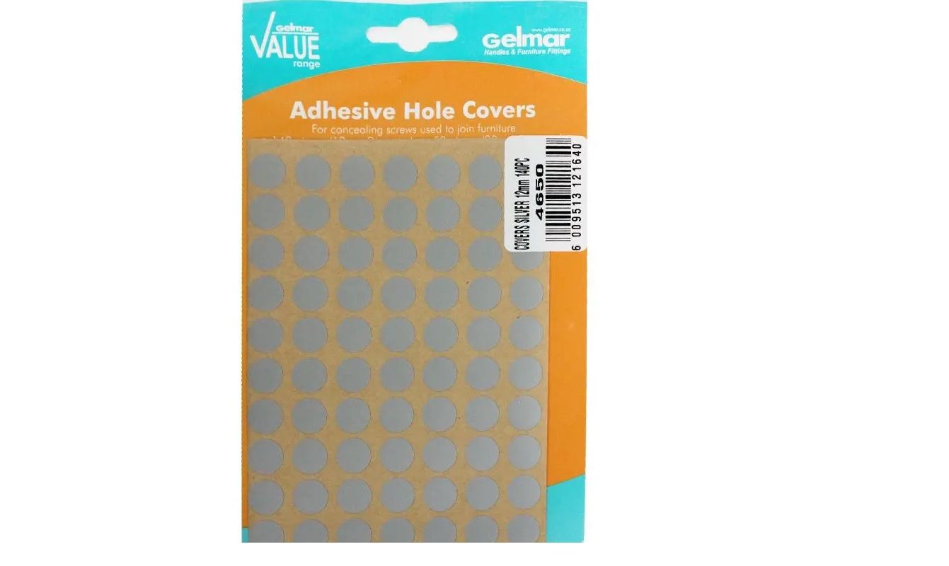 Hole Covers, Silver, 12mm, 140 Pieces (4 pack) BY WOODLY