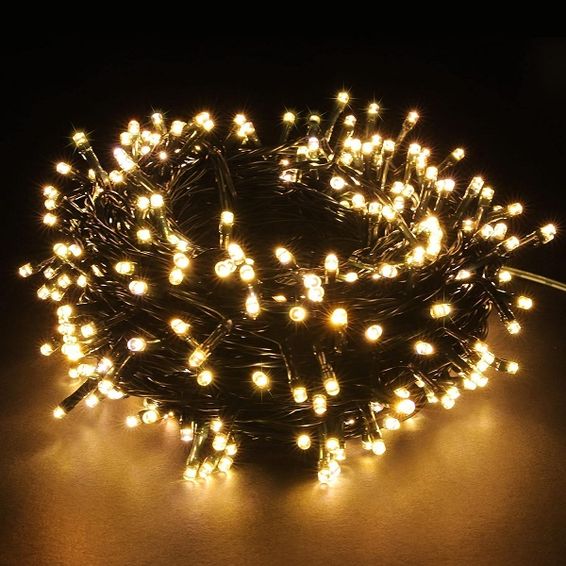 100M Warm White 9V String Fairy Light On Black Cable With 8 Modes - ZYF ...