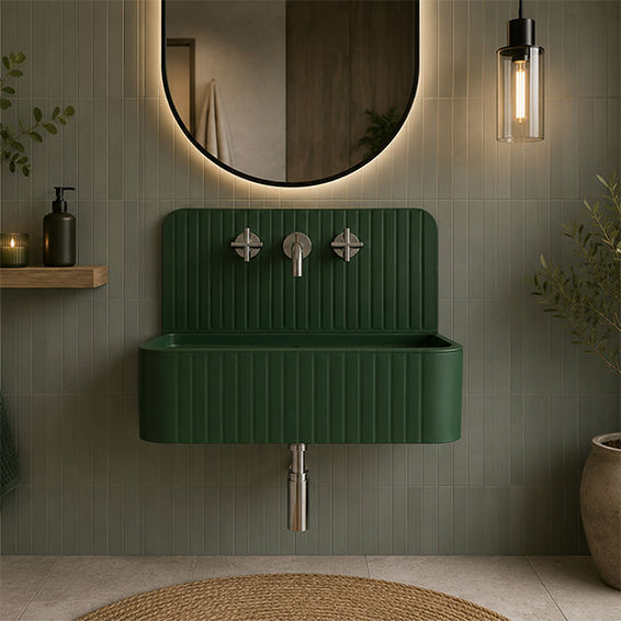 Murus Forest Green Wall Mounted Basin