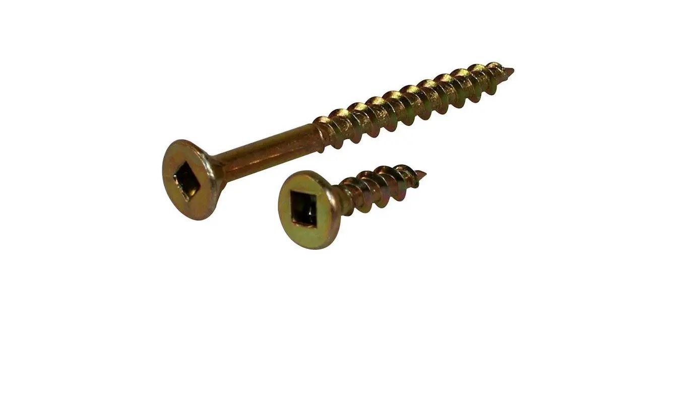 Chipboard Screws, Square, No.6, 3.5mm x 50mm, 80 Pieces (4 pack) BY WOODLY