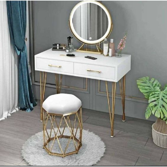 Vanity Dressing Table with a Farigrut Make-up Chair | Leroy Merlin ...