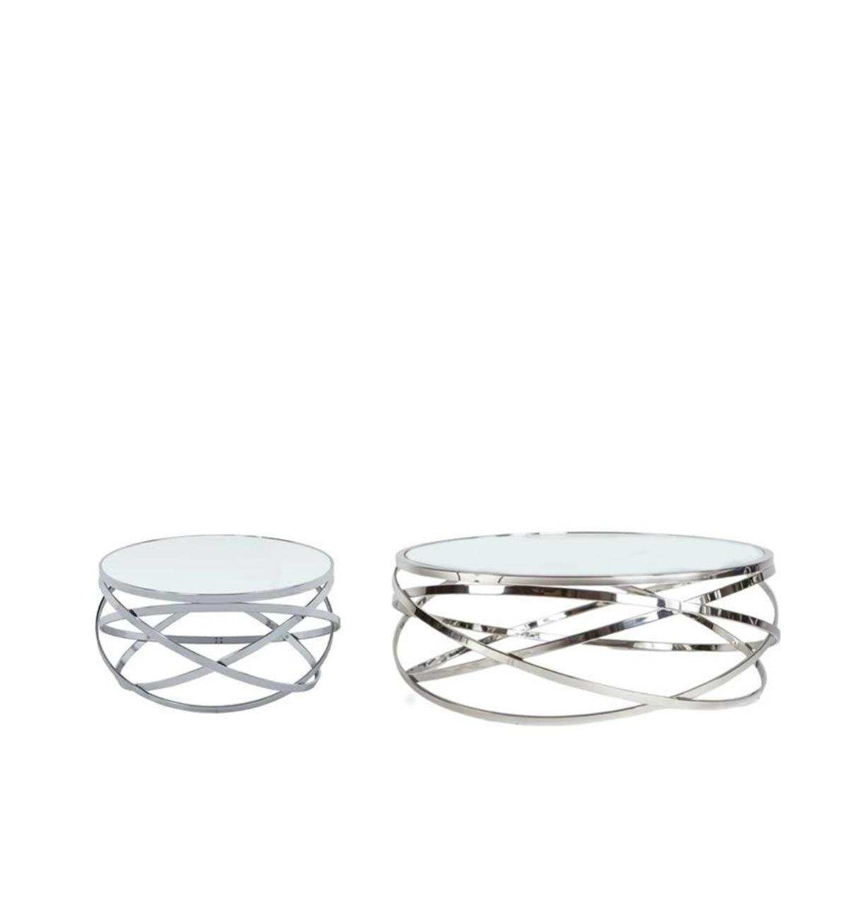 IG Furn- HL3 60/80cm Clear Glass Top Coffee Tables Silver | Leroy ...