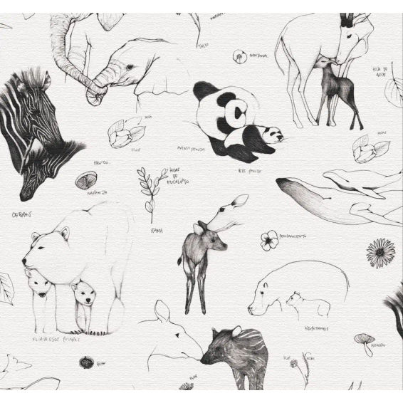 Kids Wallpaper – Baby Animals – Black & White | Leroy Merlin South Africa