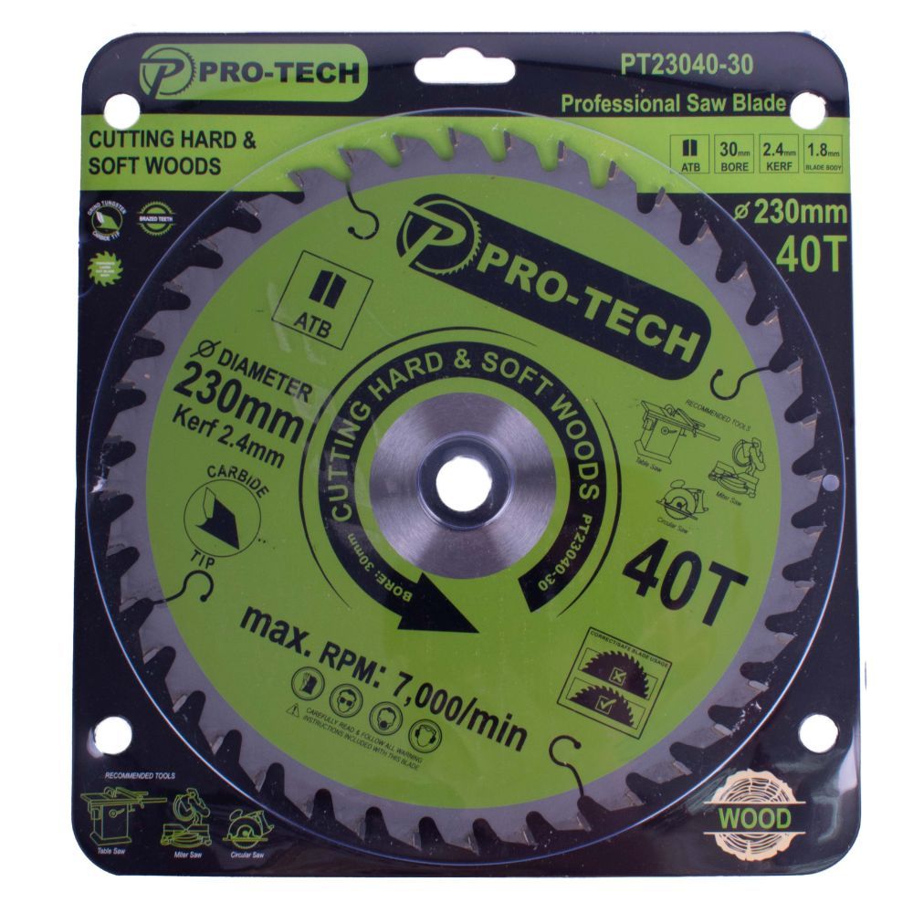 Pro-Tech - Saw Blade Tct 230 x 2.4 x 30 x 40T Wood Prof. | LEROY MERLIN ...
