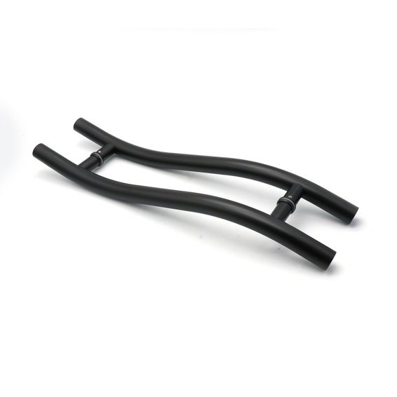 ROCKER DOOR HANDLE S SHAPE 600X400X32MM - MATT BLACK