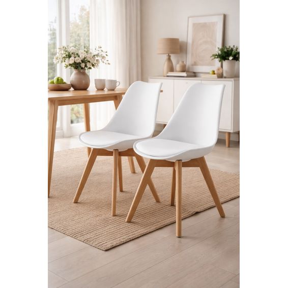 ASHER- Emma padded chairs set of 2 White