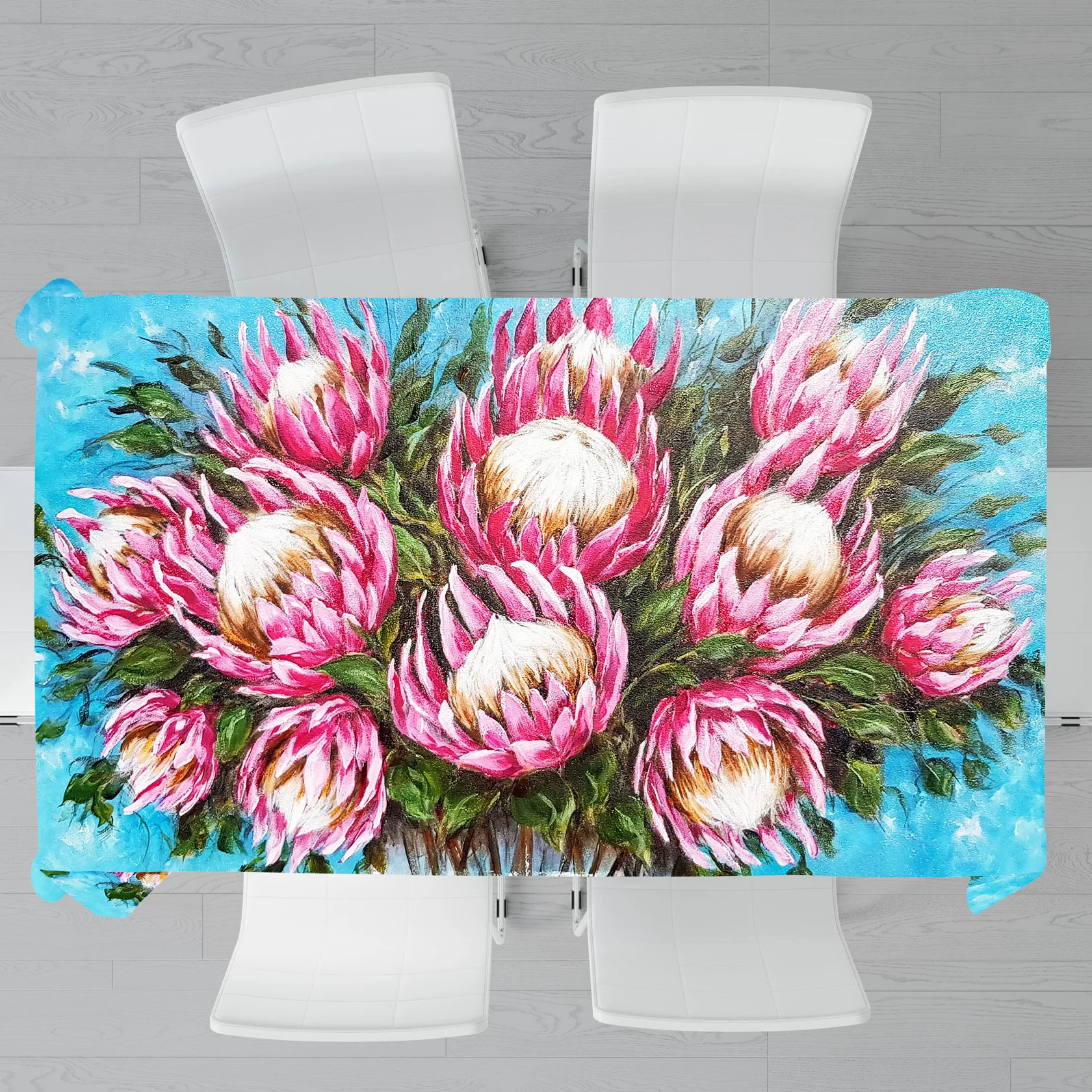 Bright Pink Proteas By Stella Bruwer Rectangle Tablecloth | LEROY ...