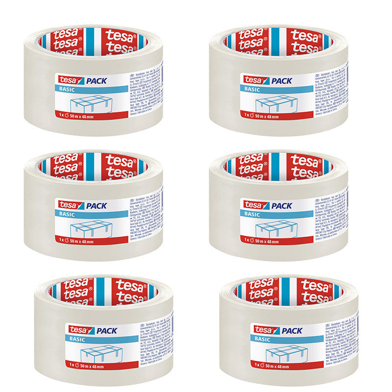 TESA Packaging Tape Basic 50m x 48mm Transparent ( 6 Pack ) | Leroy ...