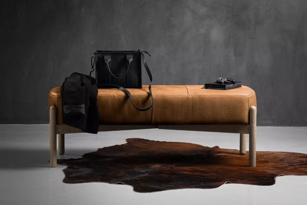 COLMAR LEATHER BENCH MODERN LEATHER SEATING SAHARA | Leroy Merlin South ...