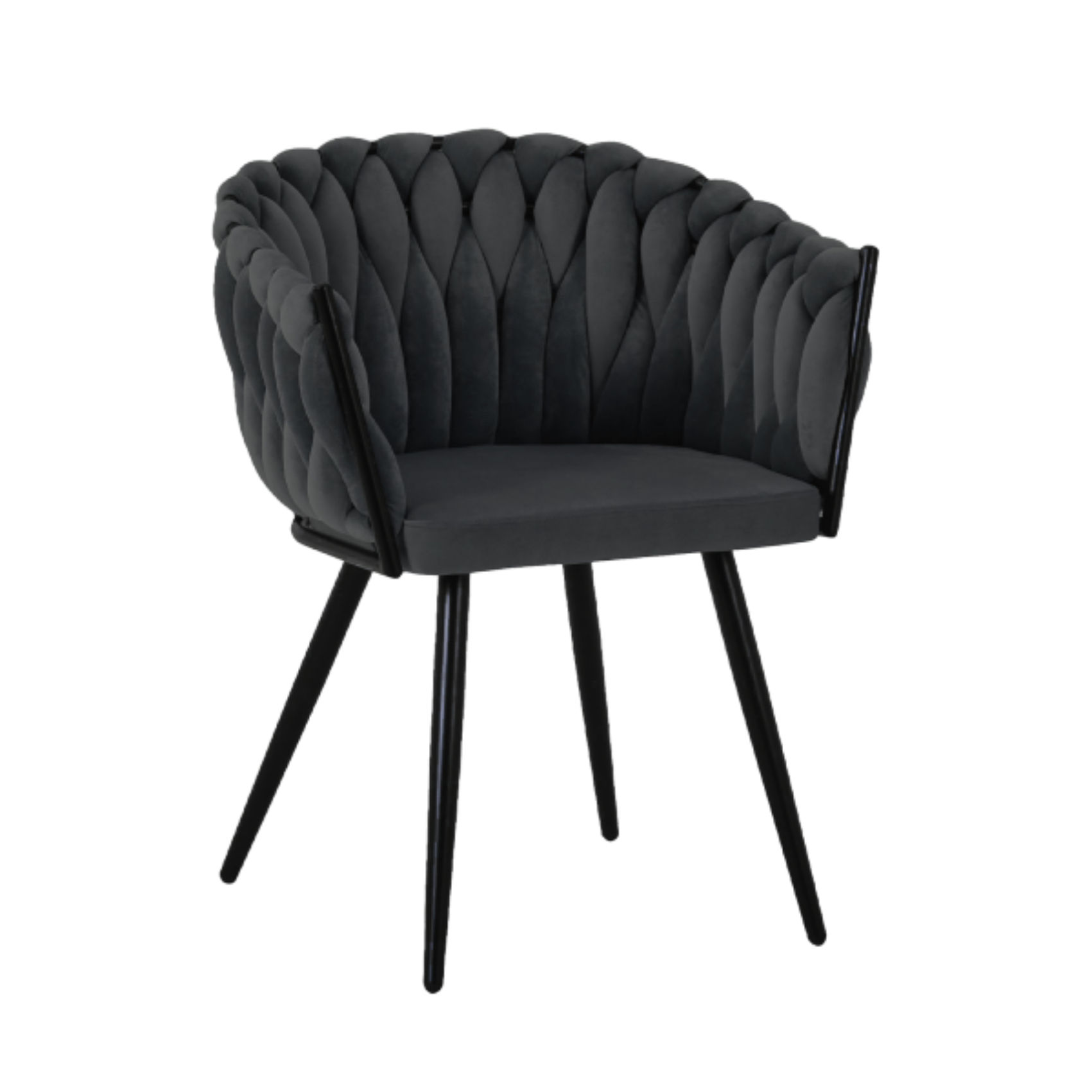 Giselle Large Velvet Casual Chair - Grey, Black - 1 Pack | Leroy Merlin ...