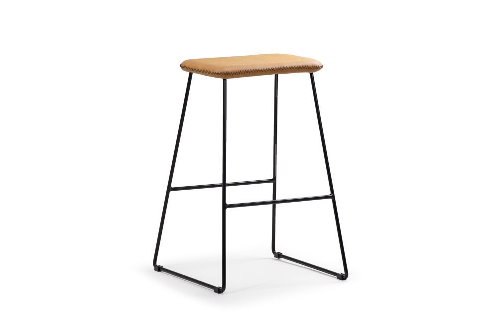 Plex Counter Bar Chair - Camel Minimalist Industrial Bar Stool with ...