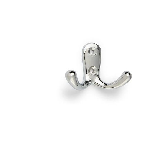 Double Coat Hook, Chrome (4 pack) BY WOODLY