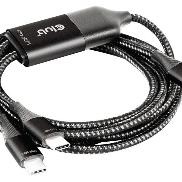 Club3D 1.8M 100W Type-C Y-Charging Cable - Type-C To 2X Type-C (Cac ...