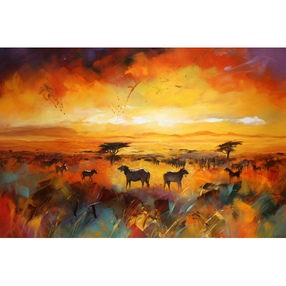 Canvas Wall Art - Magical Serengeti By Vibrant Serenades Captivating ...