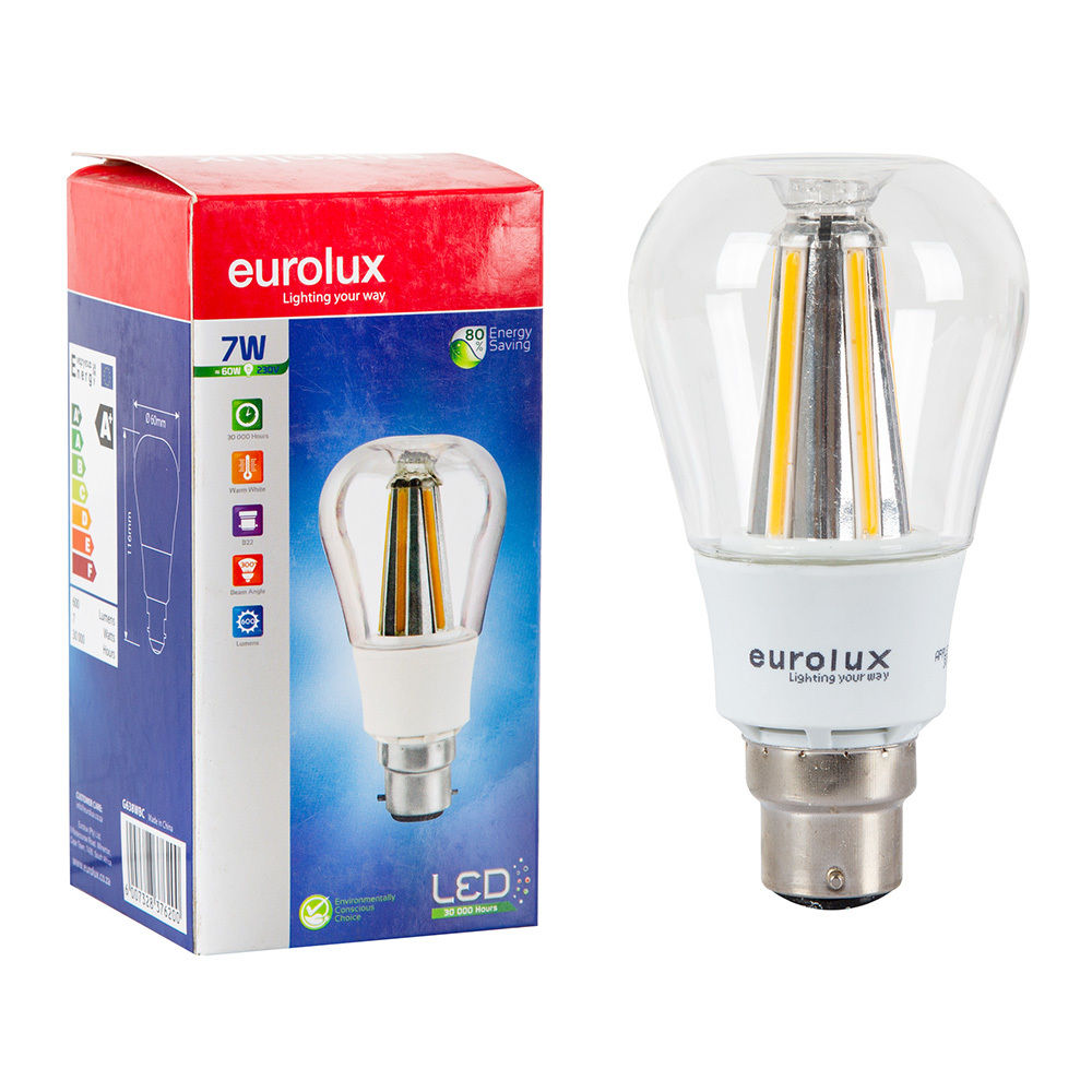 Eurolux - LED - White Apple - B22 - 7w - WarmWhite - Dimmable - 2 Pack ...