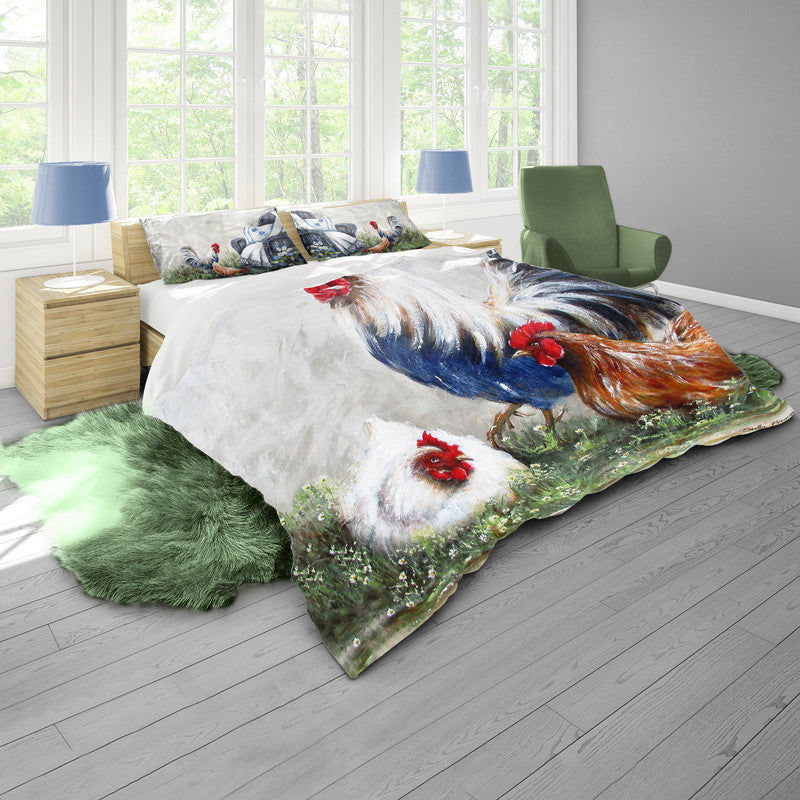 Family Of Chickens By Stella Bruwer Duvet Cover Set Double | Leroy ...