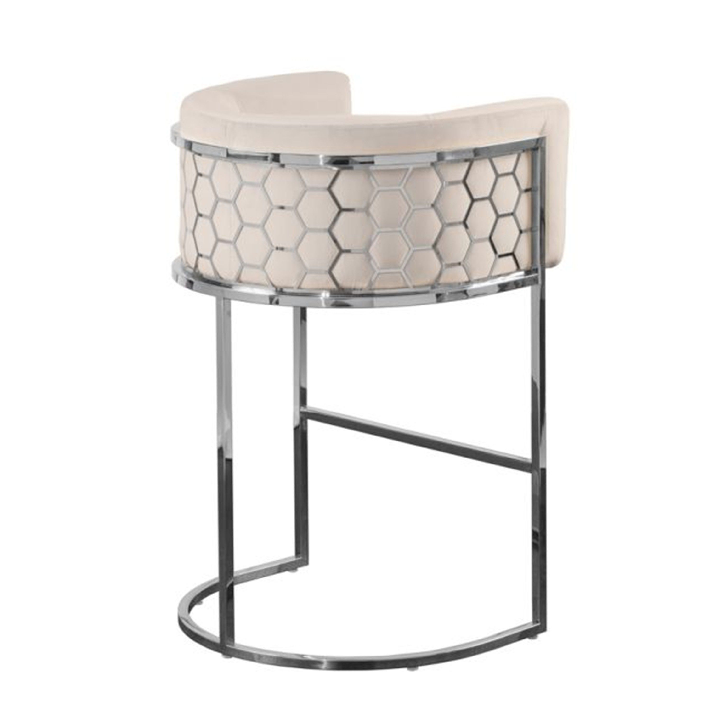 Madiega Furniture - Cream Velvet Gold‑Honeycomb Bar Stool | Leroy ...