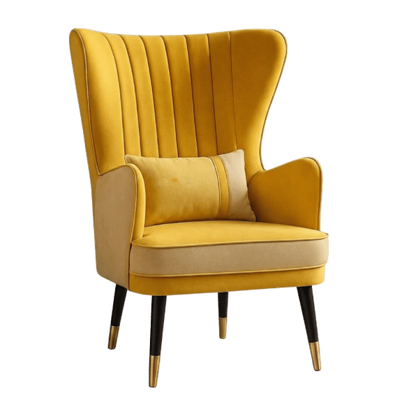 The Luthuli - Yellow Two-Tone Wingback Chair