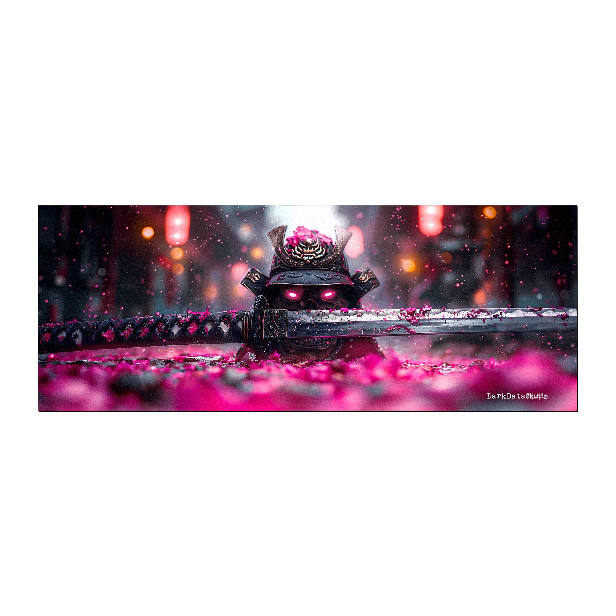 Pink Japanese Samurai with Skull by Wikus Schalkwyk Large Desk Pad ...