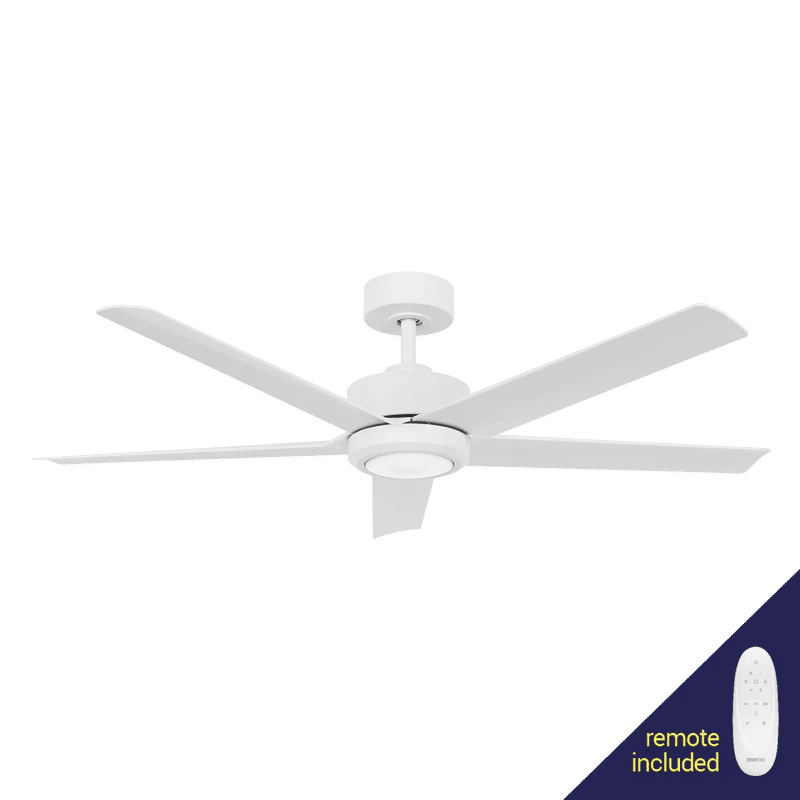 Zebbies Lighting Raptor White 40W DC Ceiling Fan with Remote Control ...