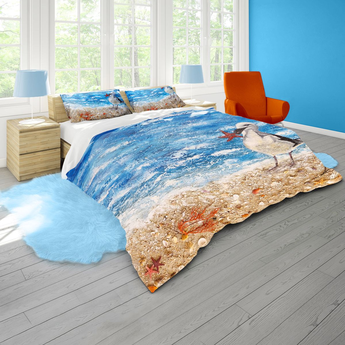 Seagull on Beach By Yolande Smith Duvet Cover Set Double | LEROY MERLIN ...