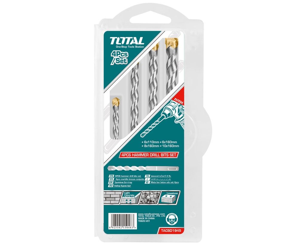 Total Tools 4Pcs Hammer Drill Bits Set | Leroy Merlin South Africa