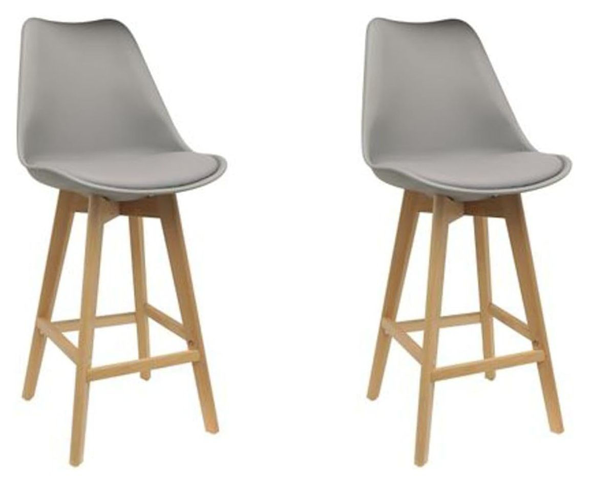Modern And Stylish Padded Bar Stool-2 Pack - Grey | Leroy Merlin South ...
