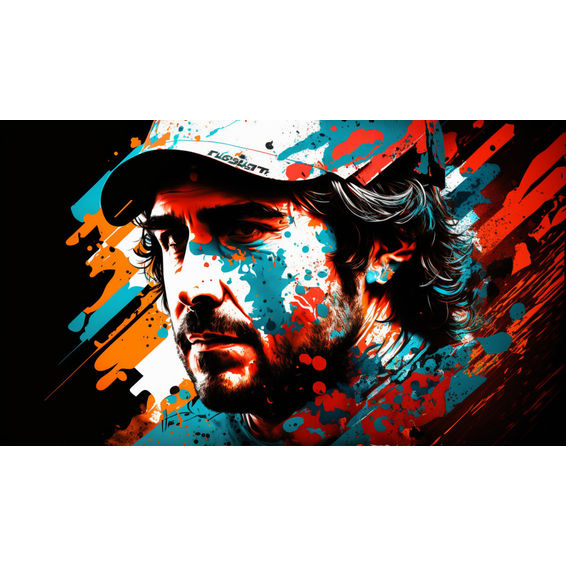 Canvas Wall Art - Fernando Alonso Abstract Image - B1561 - [120 x 80 cm ...