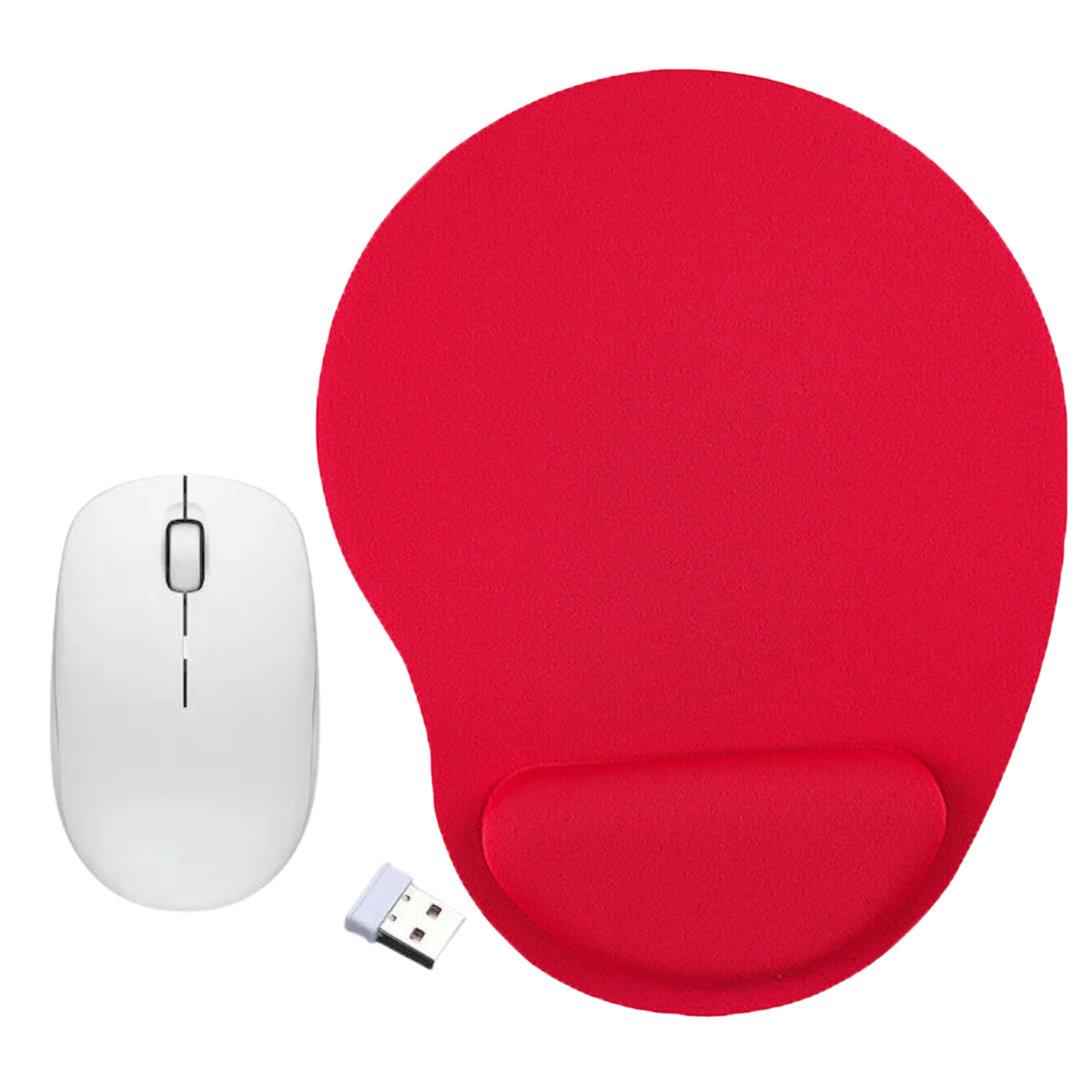 Ergonomic Gel Mouse Pad and Ezra Wireless Mouse Red | LEROY MERLIN ...