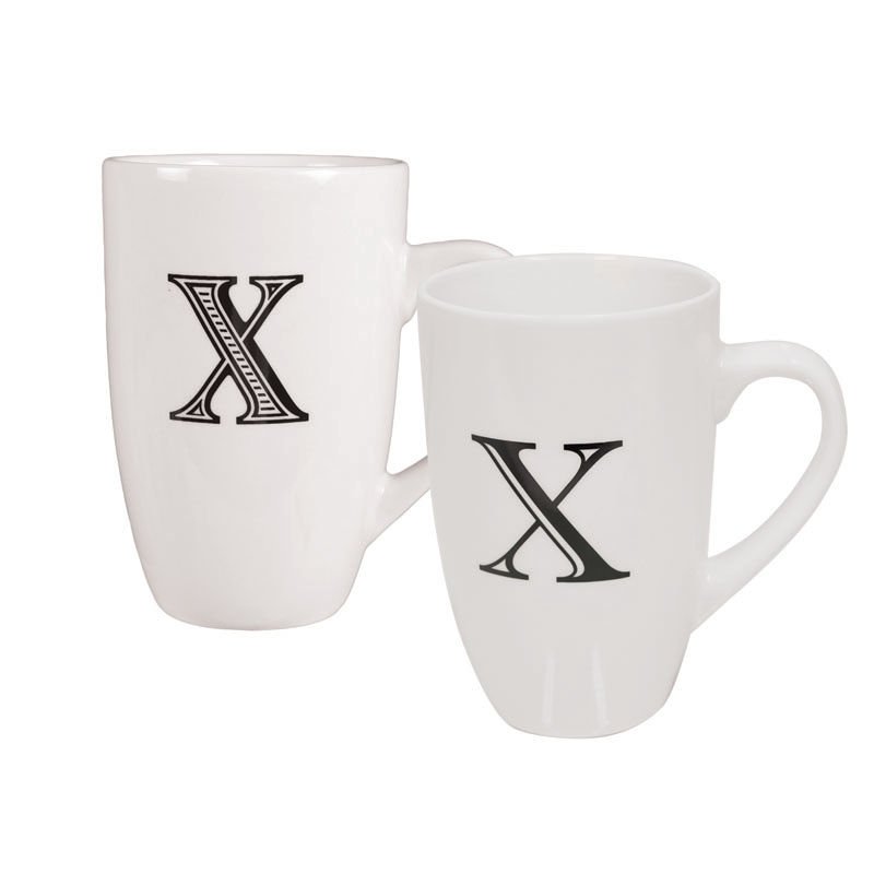 Kitchen Accessories - Mug - Letter 'X' - Ceramic - White - 6 Pack ...